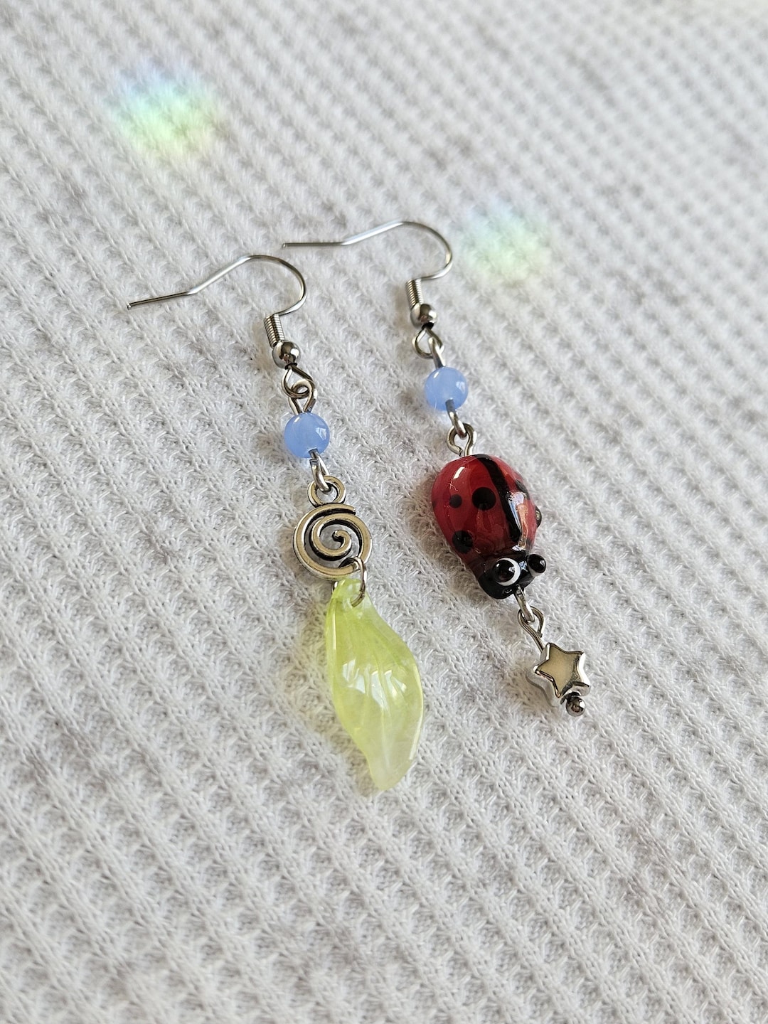 Mismatched Whimsy Bug Dangle Earrings: Handmade Forest Fairy Accessory ...