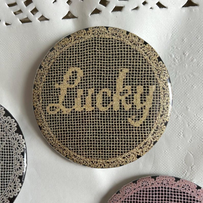 Vintage Style Crochet Pin Buttons Handmade- Metal Backing (2.25 In) - Etsy