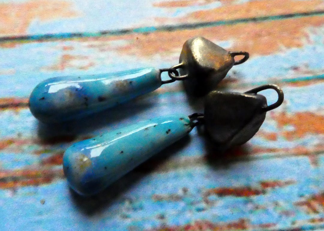 Ceramic Pyramid and Long Drop Dangles- Tahiti Grape - Etsy