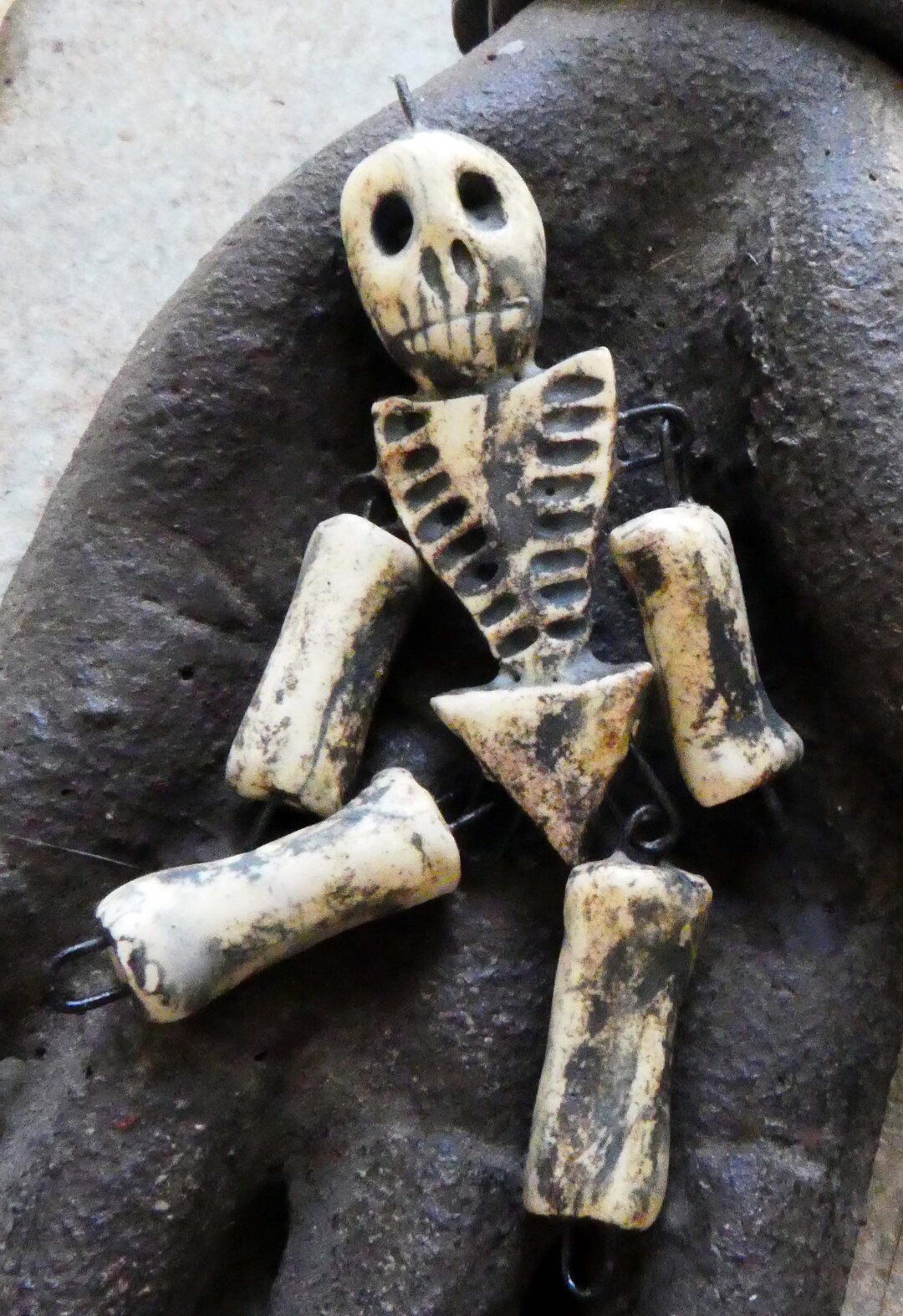 Ceramic Small Skeleton Connector Ornament - Etsy