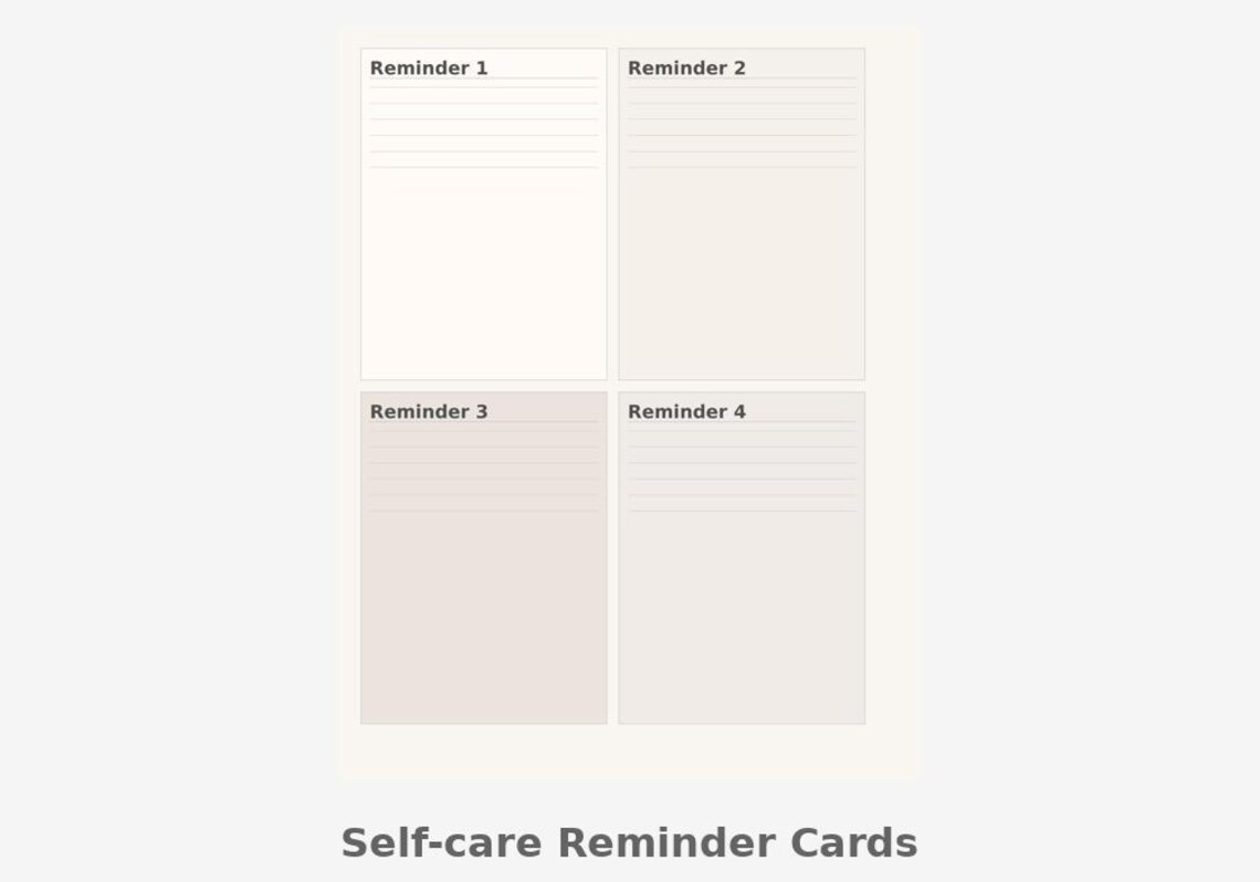 Self Care Reminder Cards - Printable Positive Quotes & Motivational ...