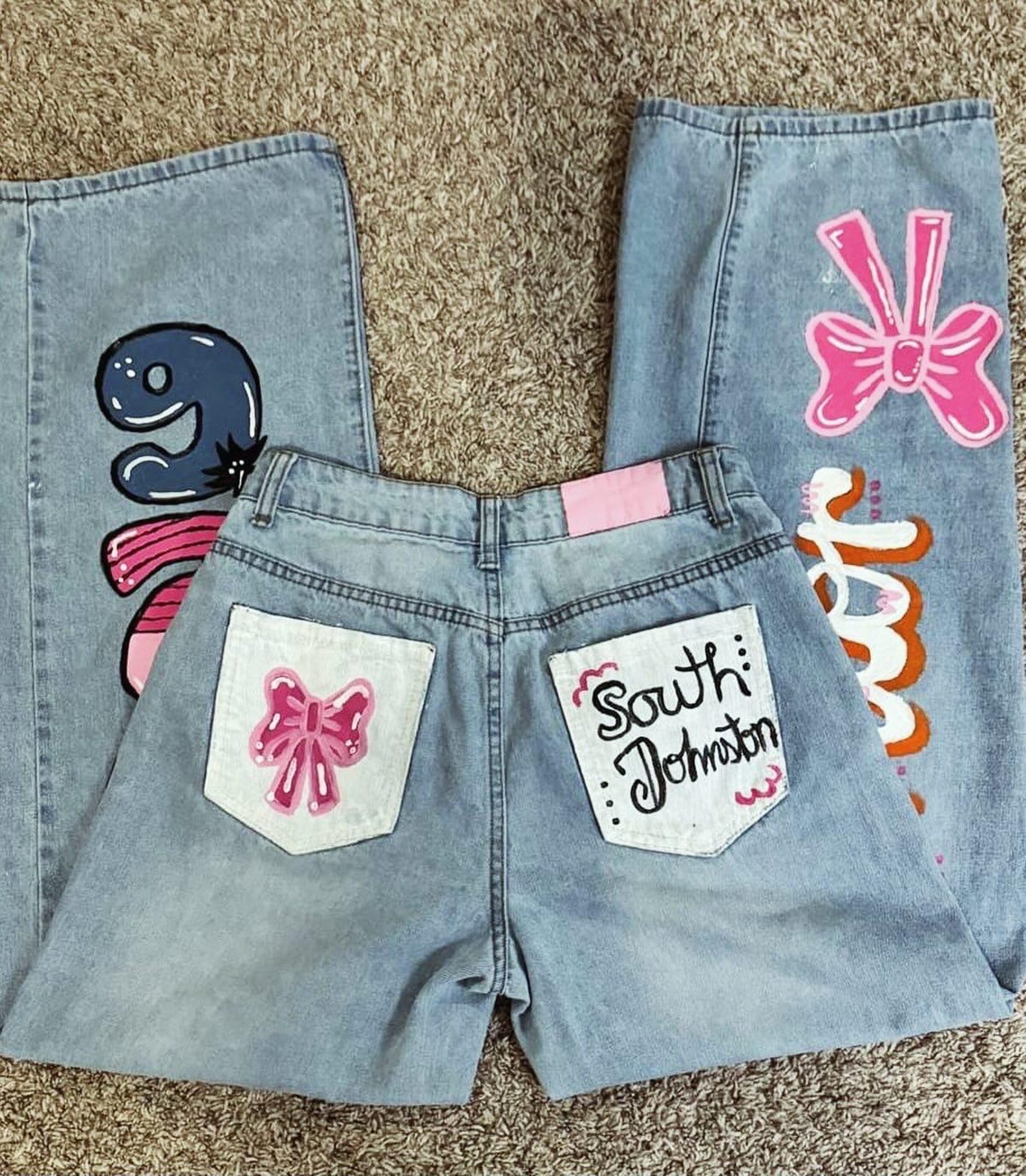 Grad Jeans or Any Custom Jeans (hand Painted) - Etsy