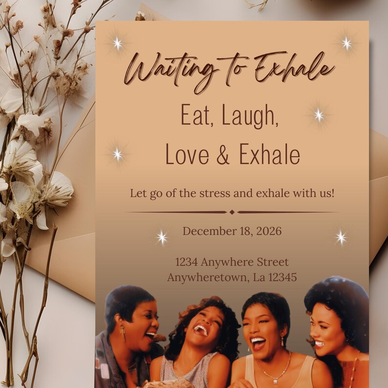 Waiting to Exhale Birthday Invitation Template, 90s Theme Party Invite ...