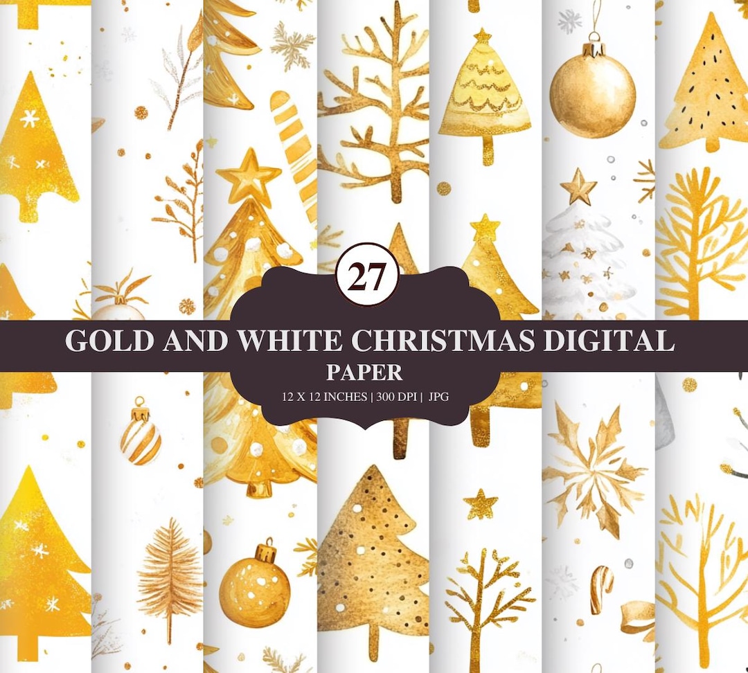 Christmas Gold Digital Paper, Holiday Backgrounds, Sparkle Pattern ...