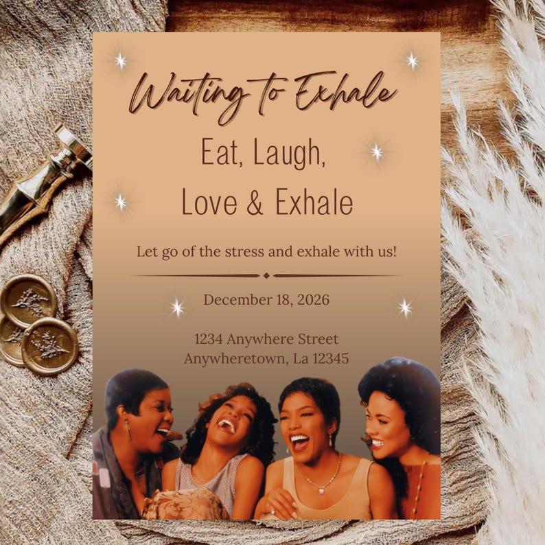 Waiting to Exhale Birthday Invitation Template, 90s Theme Party Invite ...