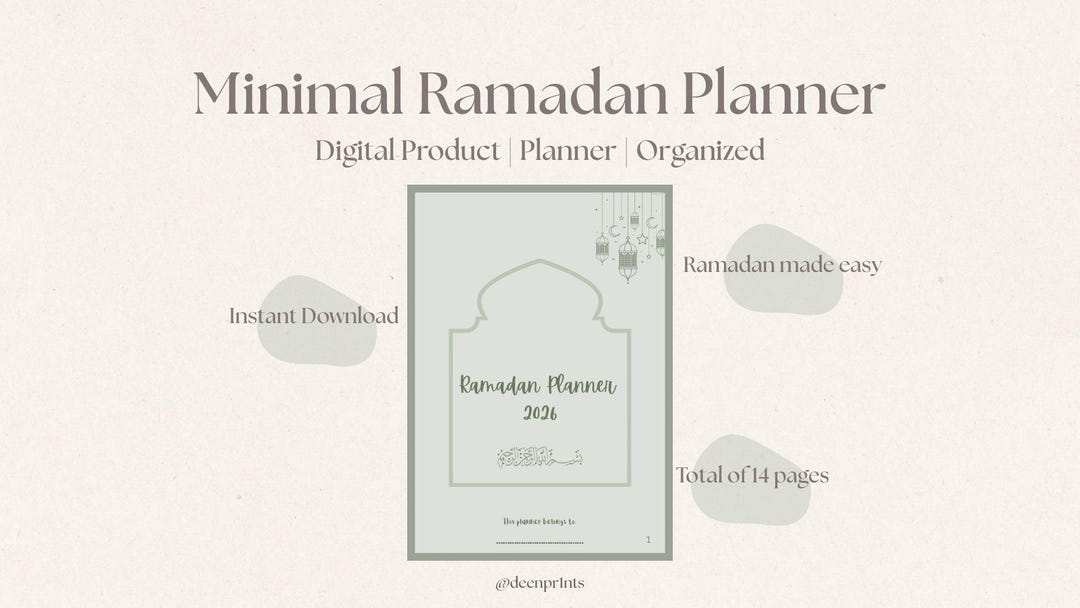 Minimal Ramadan Planner | Islamic Digital Planner | Salah & Qur’an ...