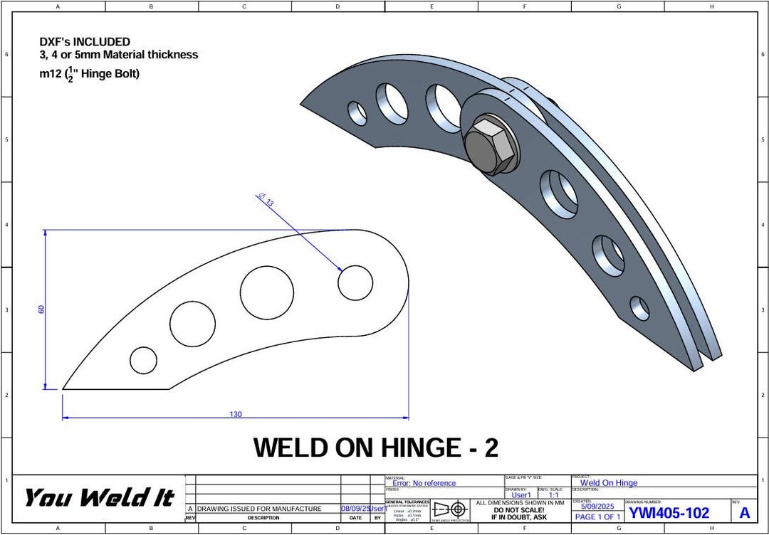 Weld on Hinge DXF Files - Etsy