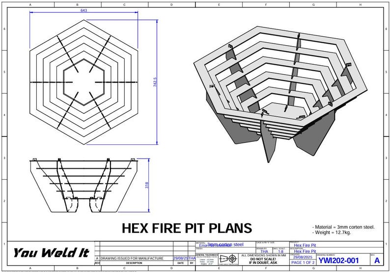 Hex Fire Pit Plans & Dxf's - Etsy