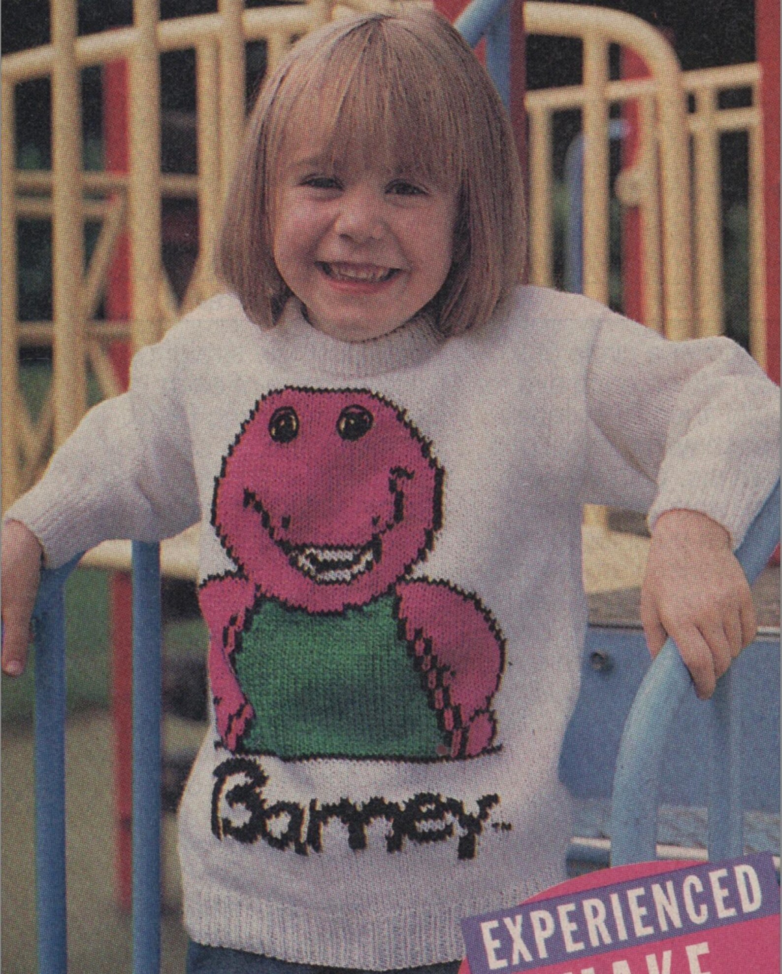 Barney Dinosaur Knitting Pattern: Children's Jumper Sweater, 22”-38” 56 ...