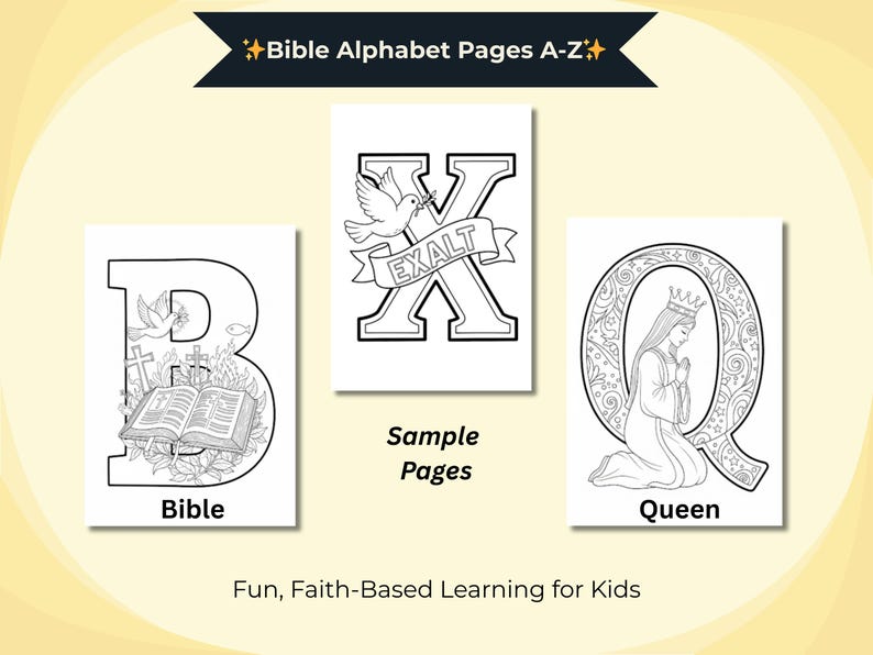 Christian ABC Coloring Book | Bible Alphabet Printables (PDF Download ...