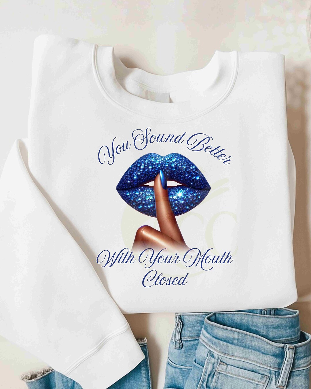 Sassy Blue Lips PNG | Glam Quote Design (digital Download) - Etsy