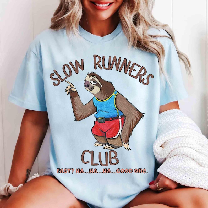 Sloth Zootopia Slow Runners Club Tank Top, Fast? Ha Ha Ha Good One Tee ...