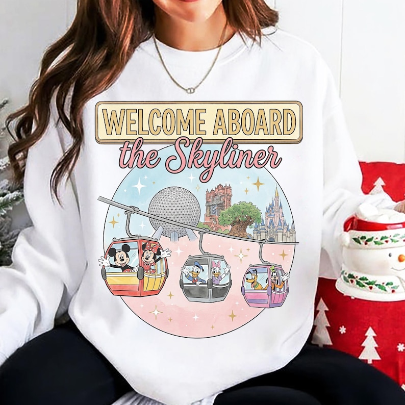 Disney Mickey and Friends Welcome Aboard the Skyliner Shirt, Resort ...