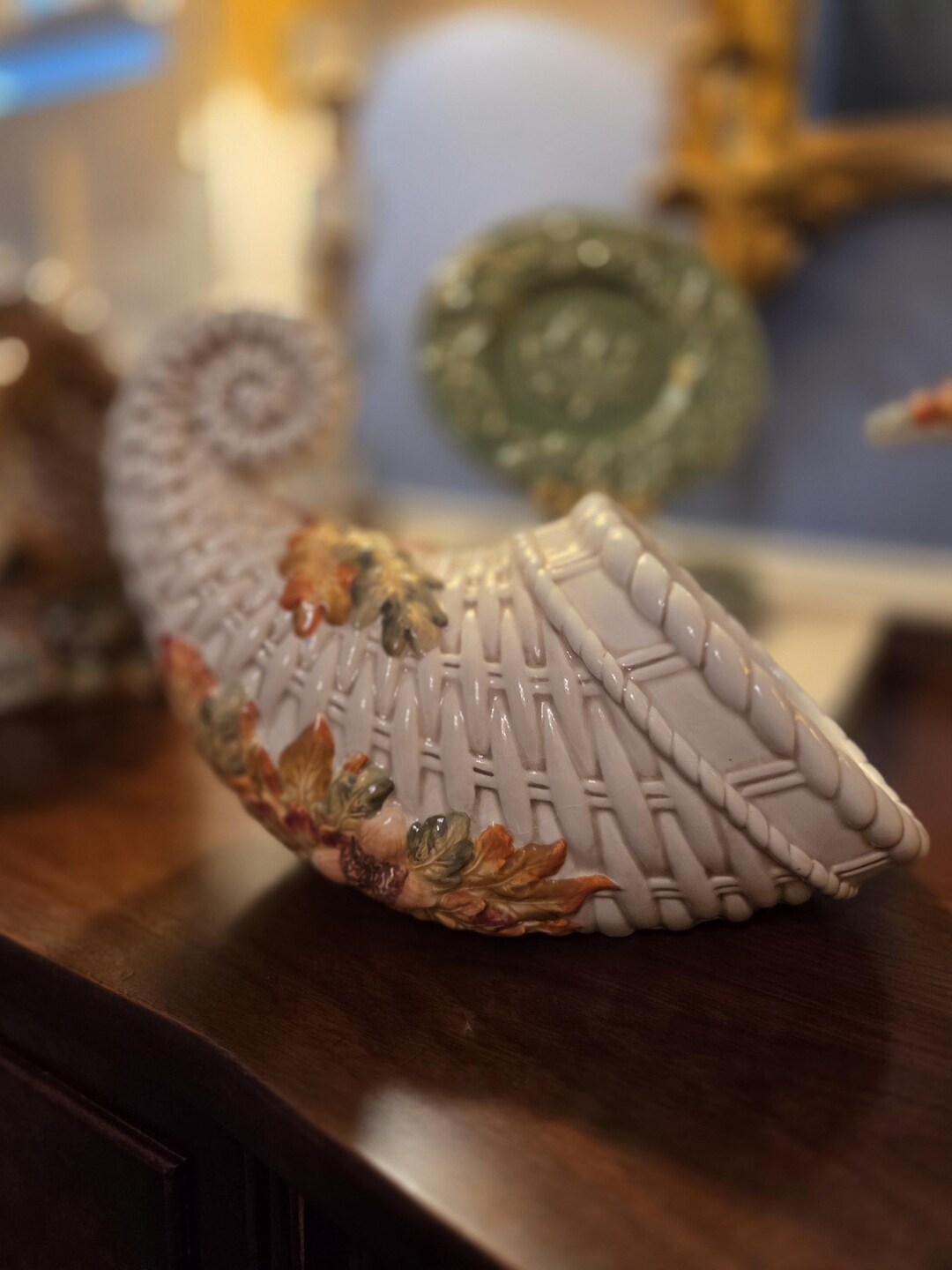 Vintage Ceramic Cornucopia | Fall Centerpiece | Harvest Decor ...
