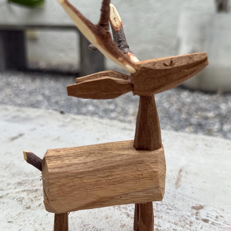 Wooden Deer Figurine - Etsy