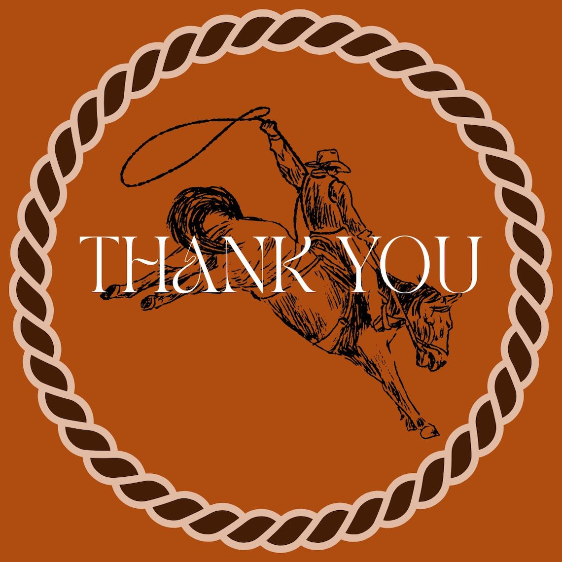 Western Thank You Sticker ~ DIGITAL DOWNLOAD~ - Etsy