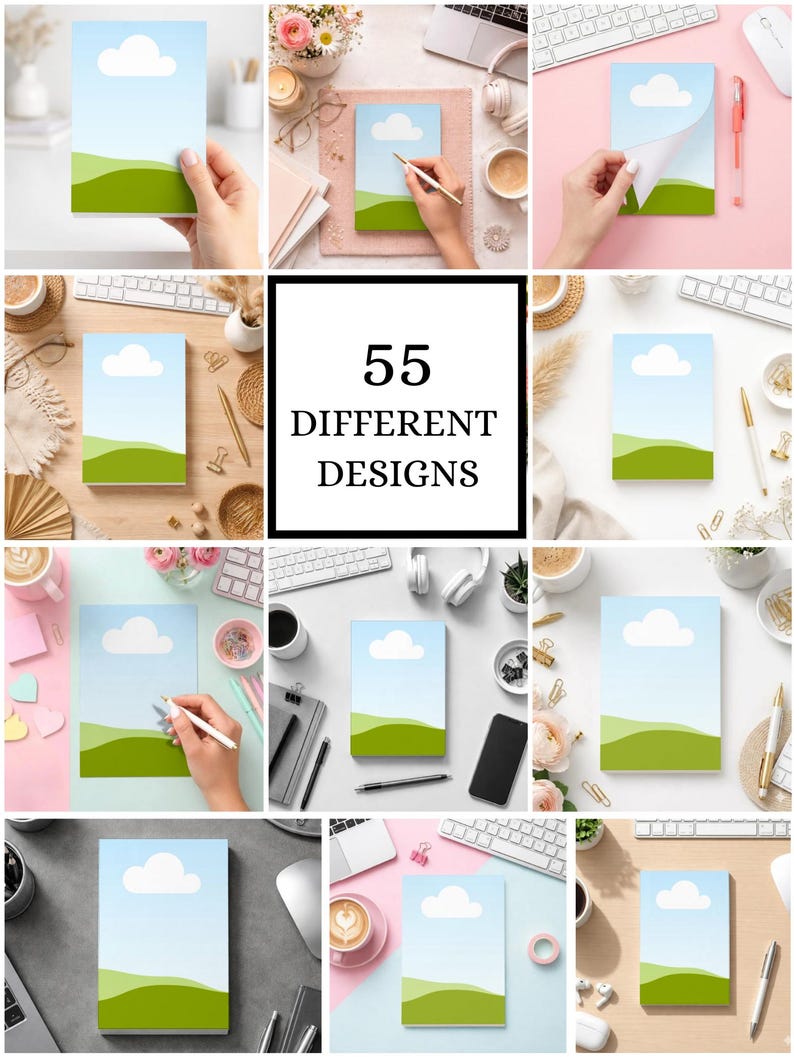55 Notepad Mockup Bundle, 4x6 Notepad Template Canva, Drag and Drop ...