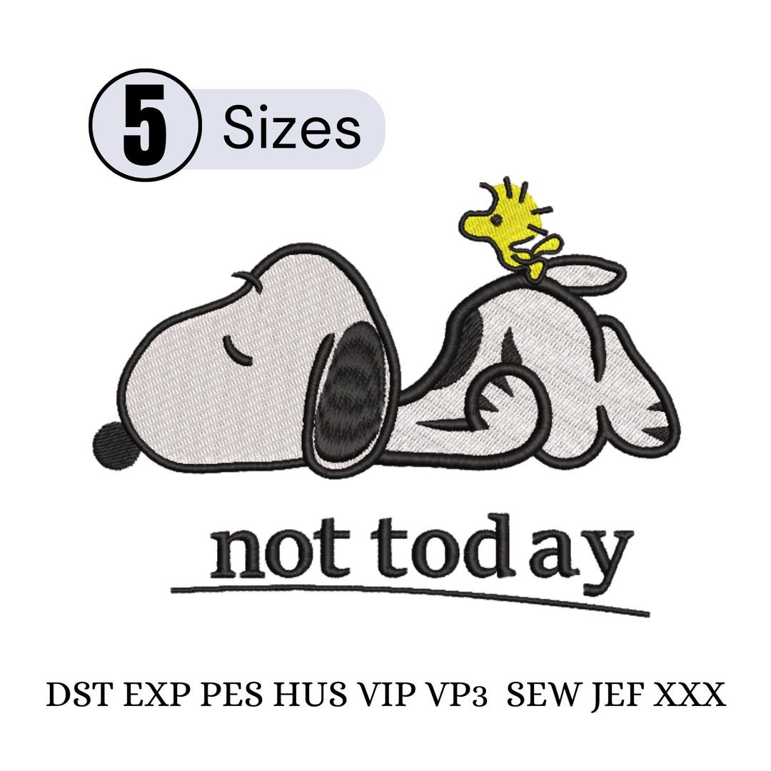 Lazy Dog Embroidery Design,nope Not Today, Funny Snoopy Style,crochet ...