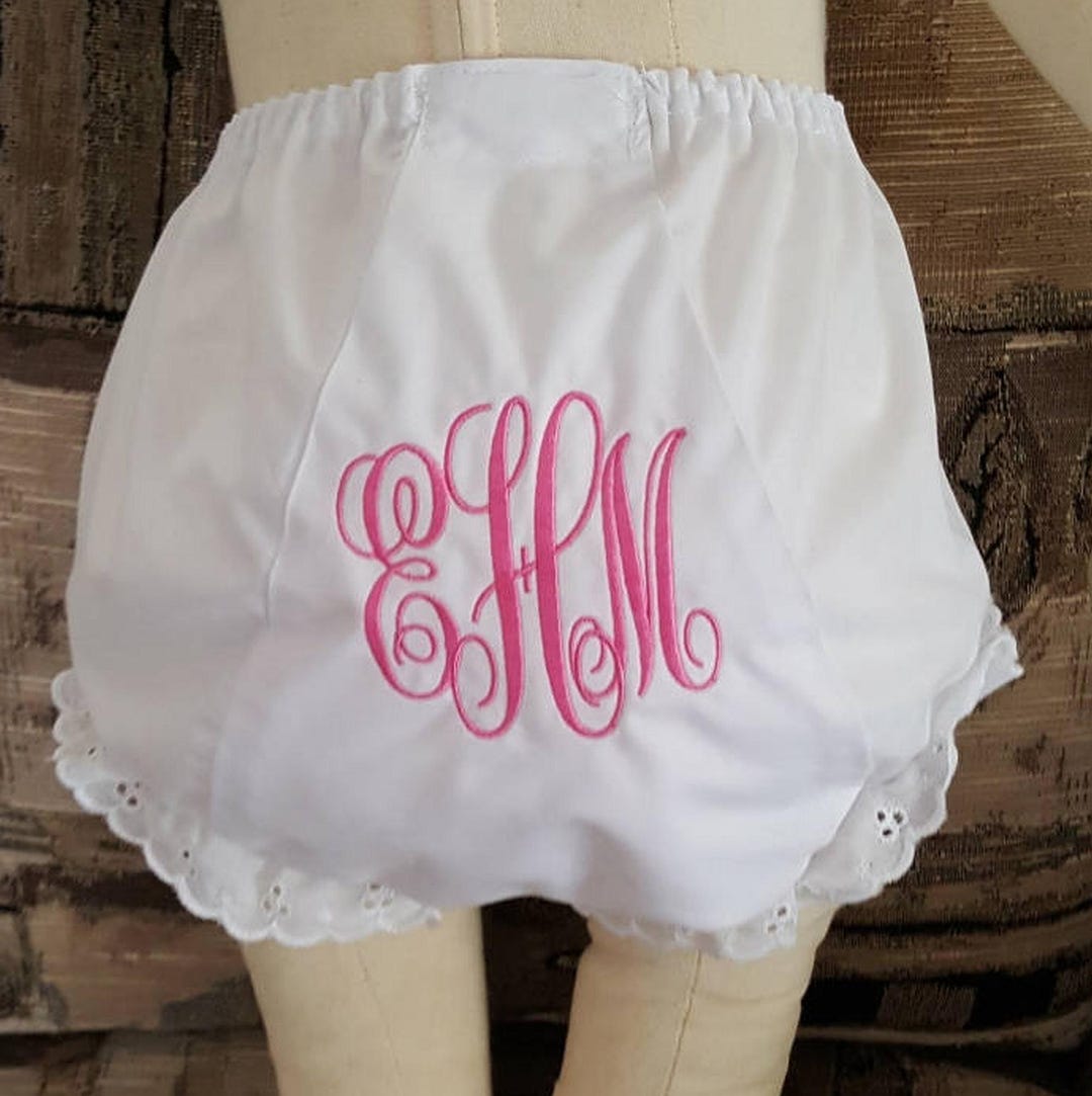 Intertwining Vine Font Monogrammed Bloomer Diaper Cover Personalized ...