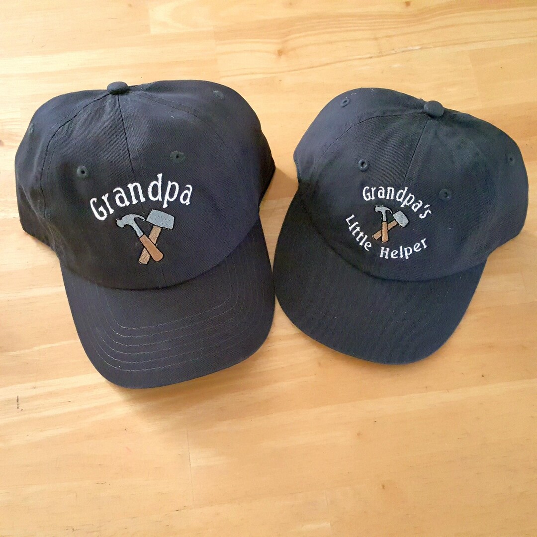 Grandpa's Little Helper Matching Baseball Caps: Grandfather Grandson ...