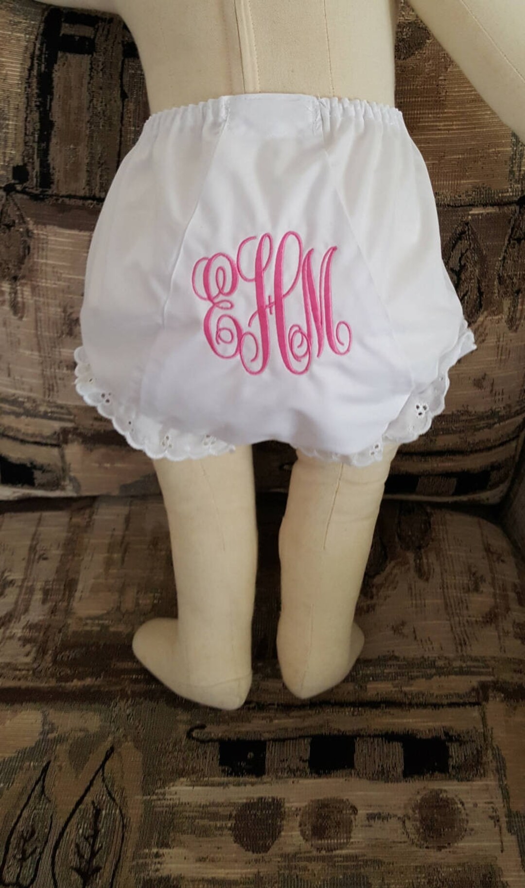 Intertwining Monogram Vine Font Monogrammed Bloomer Diaper Cover ...