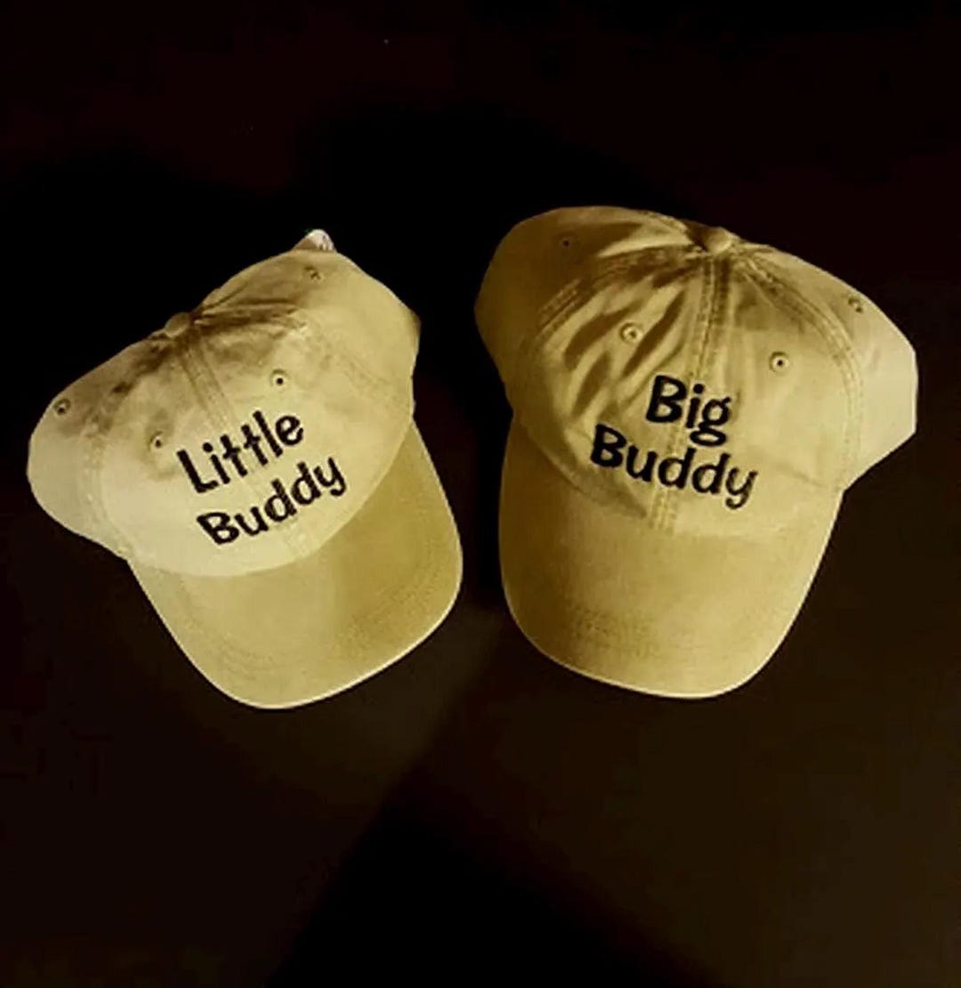 Embroidered Big Buddy Little Buddy Matching Baseball Caps - Etsy