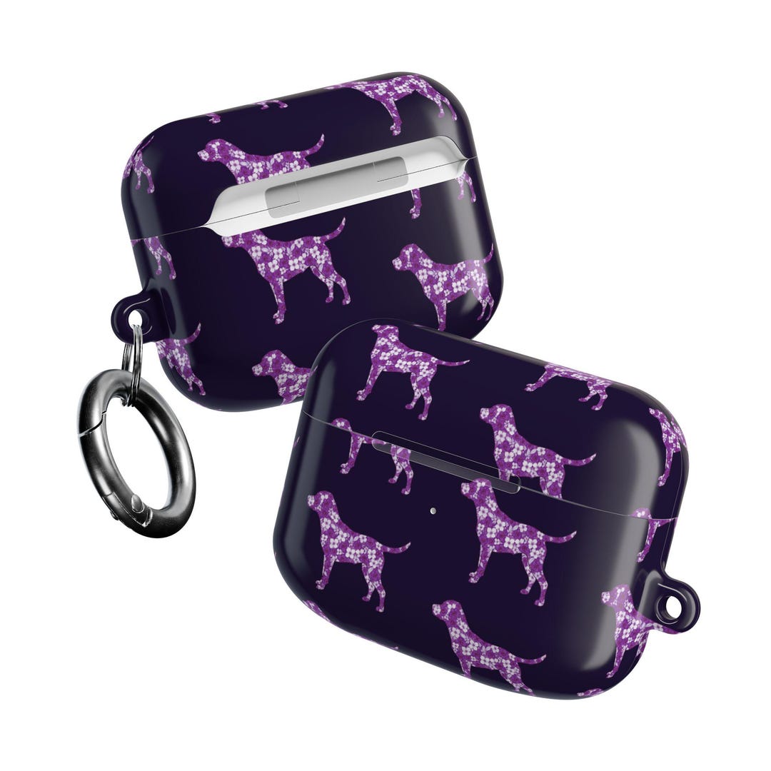 AirPod Case Cover Dark Purple Floral Labrador Retriever | Apple Air Pod ...