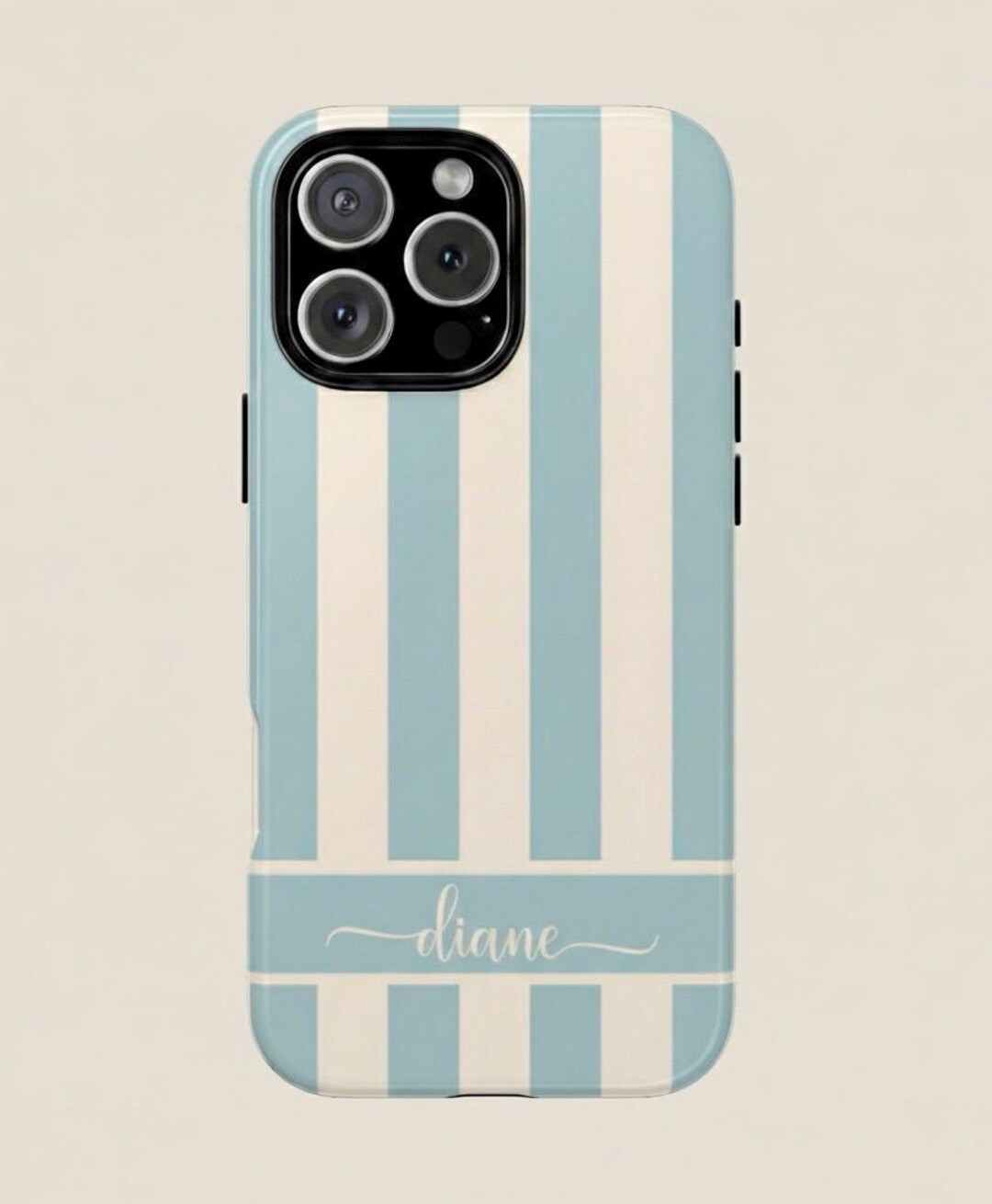 Personalized Striped Phone Case | iPhone 17 16 15 14, Air, Pro Max ...