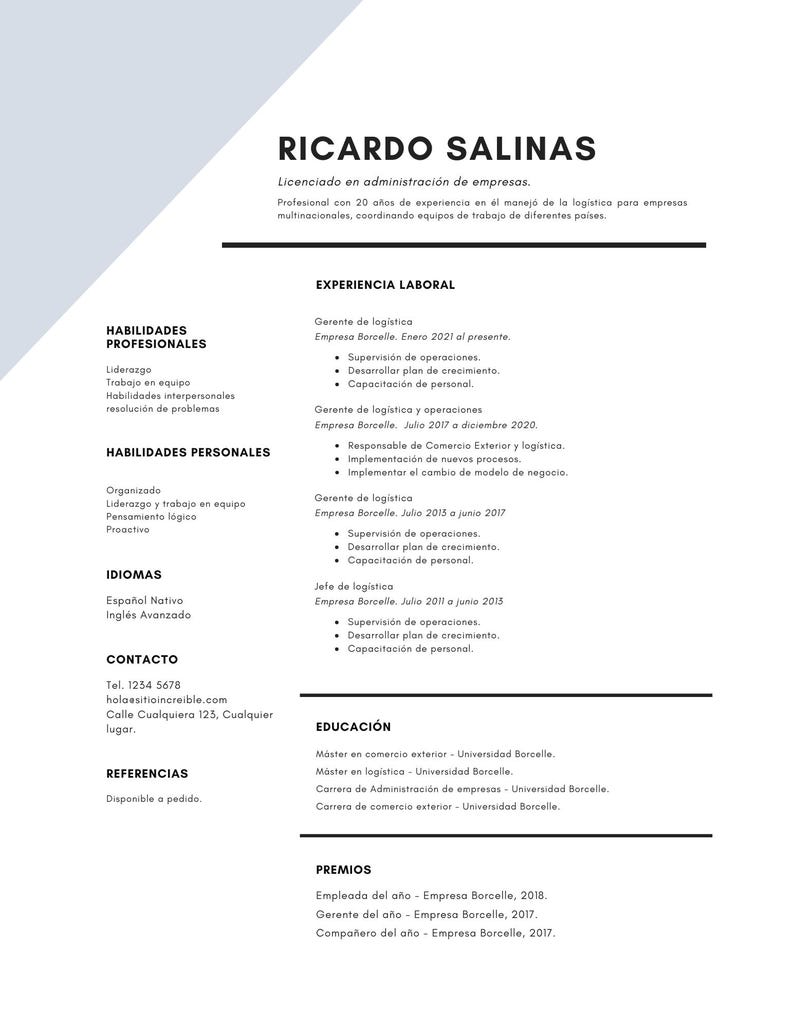 Plantilla De Currículum En Español | CV Profesional Editable En Canva ...