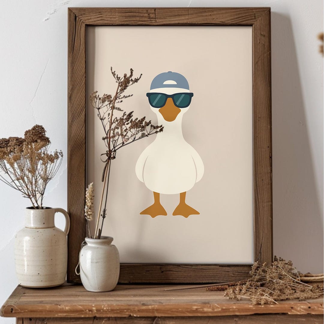 Silly Goose Print, Funny Silly Goose for Boy, Nursery Decor, Toddler ...