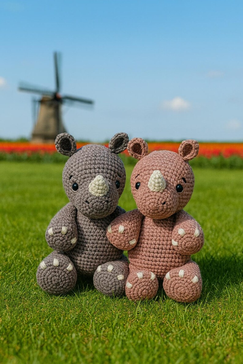 Crochet Pattern Amigurumi Rhinoceros Pino, Cute Crochet Rhino Toy ...