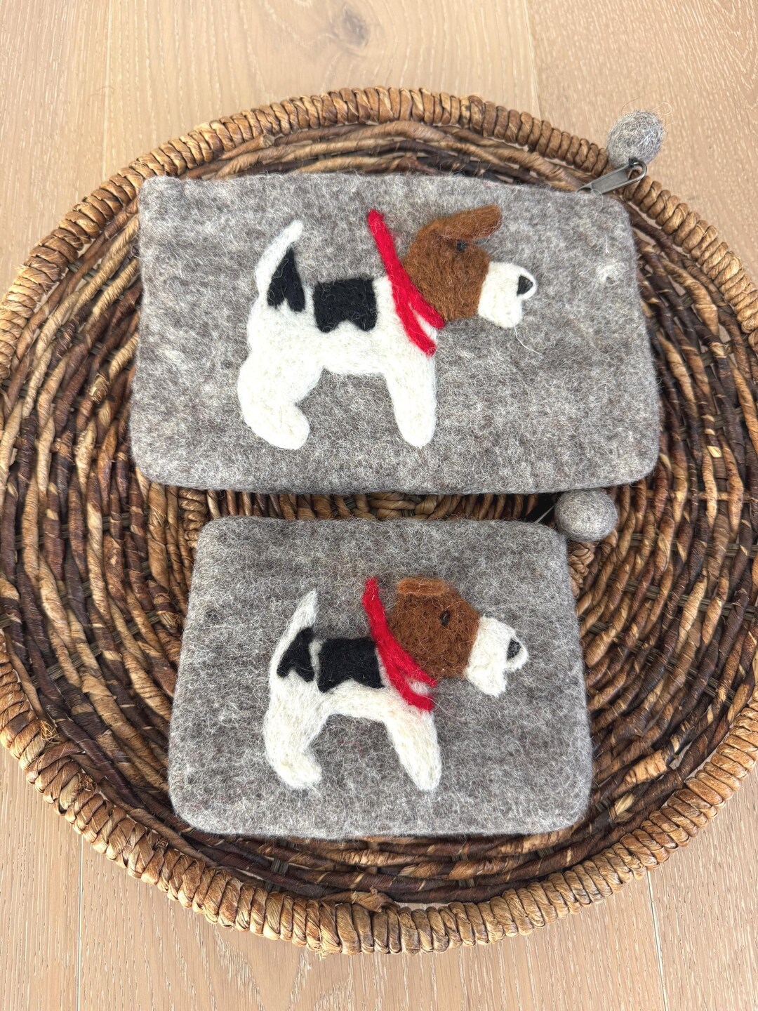 Handmade Felted Wool Coin Purse: Dog Lover Gift, Card Holder, Cute ...