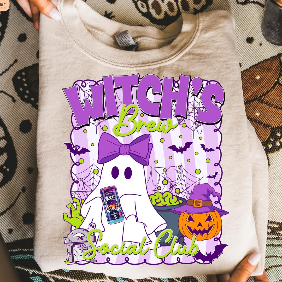 Kawaii Witch’s Brew Ghost Png, Cute Soda Can Energy Drink Png, Little ...