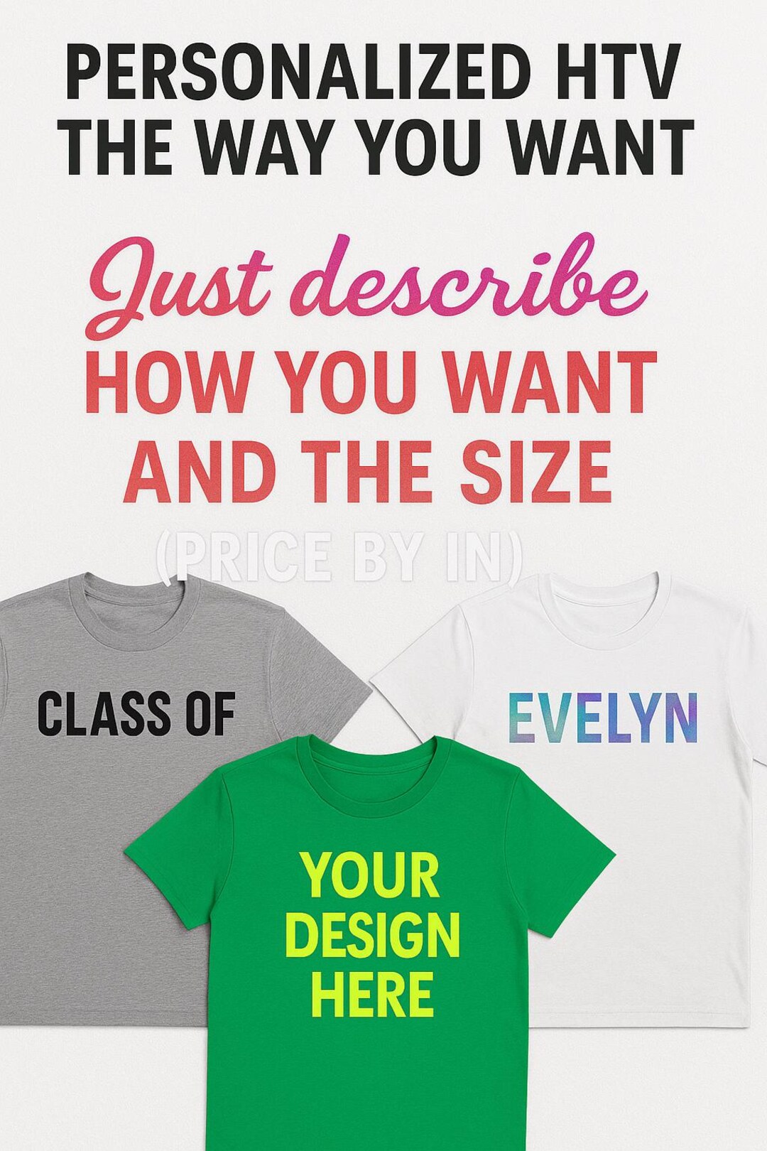 Personalized HTV – Custom Heat Transfer Vinyl (price by Inch) - Etsy