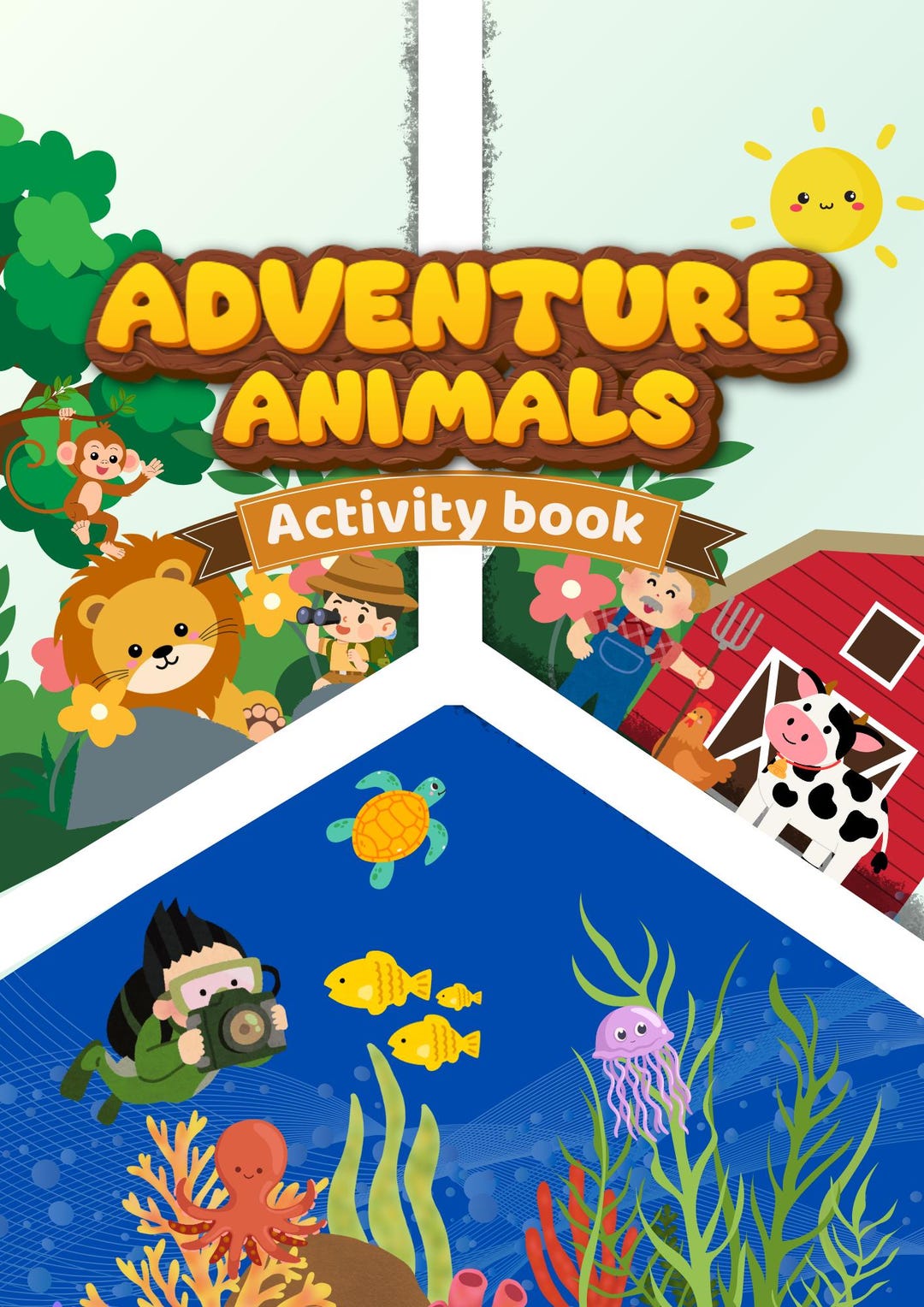 Printable Animal Activity Book for Kids. Worksheets Tracing, Coloring ...