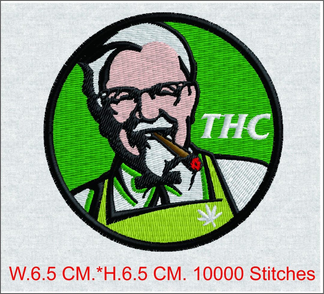 Cannabis THC Embroidery Design File | Funny Marijuana Parody Logo ...