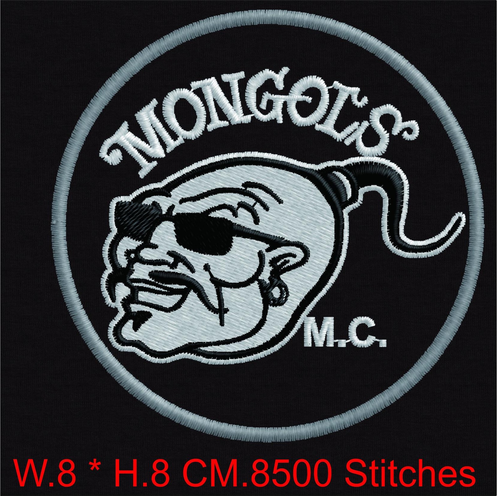 Biker Club Embroidery Design | Mongols M.C. Style Patch File | Outlaw ...