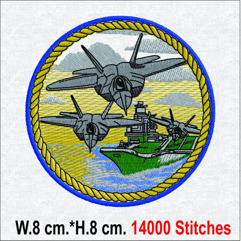 Military Naval Aviation Embroidery Design, Fighter Jets Aircraft ...
