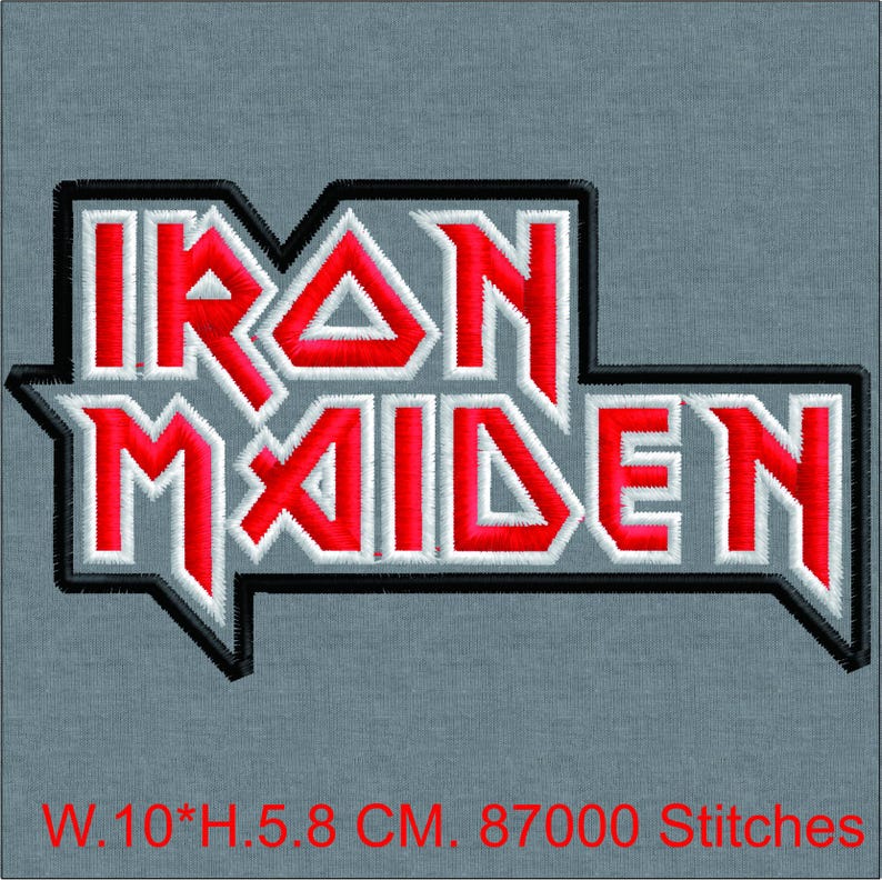 Rock Band Embroidery Design - Retro Metal Music Digital File - Heavy ...