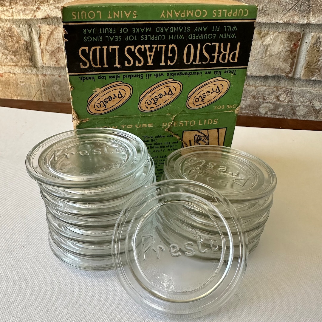 Vintage Presto Glass Lids Jar Inserts Original Box of 12, NOS - Etsy