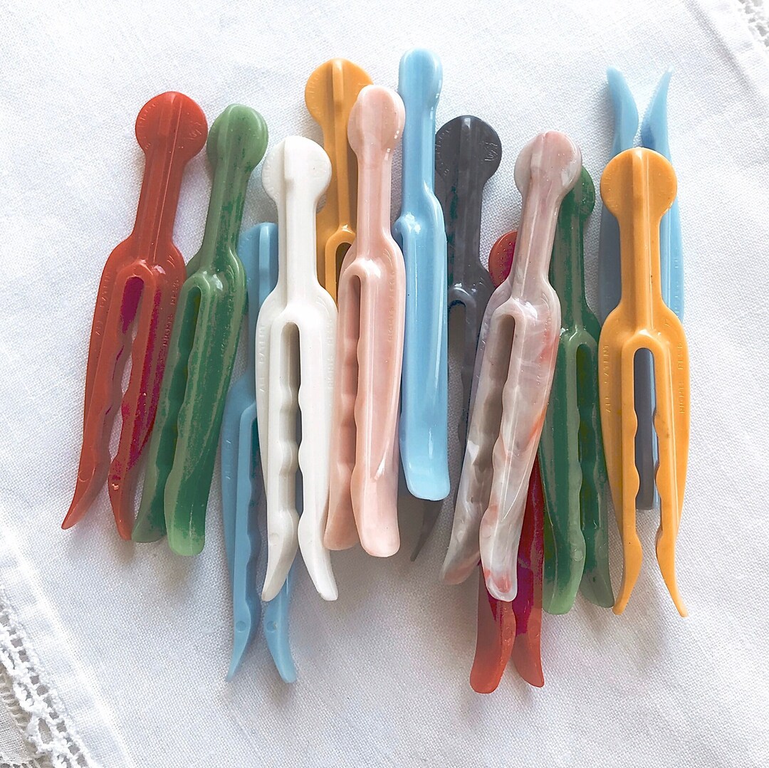 Rare Full Box Vintage Colorful Plastic Clothes Pins Mastro - Etsy
