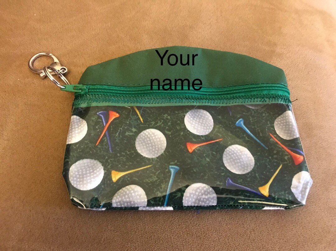 Personalized Golf Purse, Transparent Zipper Pouch, Golf Ball Design - Etsy