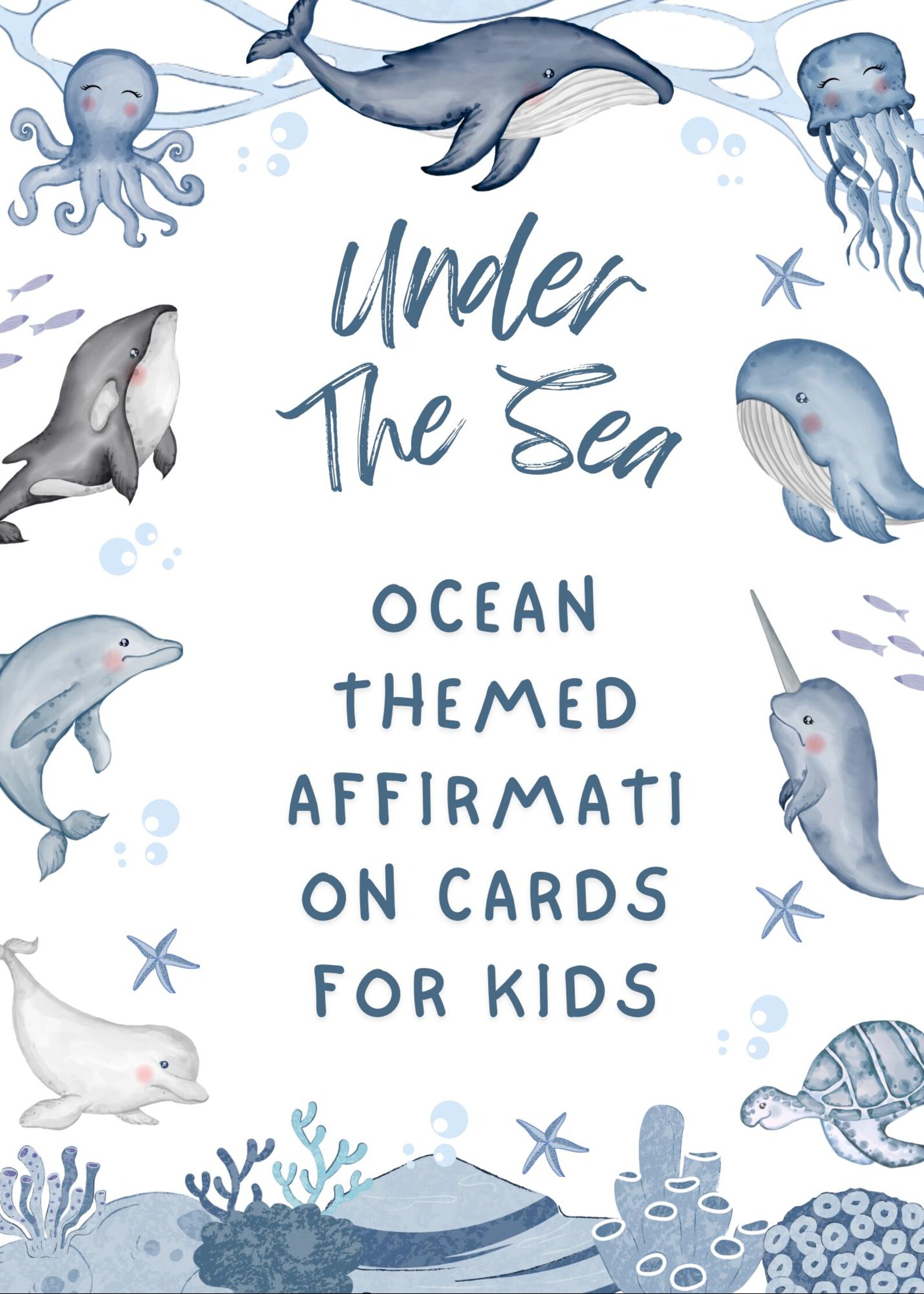 Ocean Themed Affirmation Cards for Kids | Bible Verse Printable Deck ...