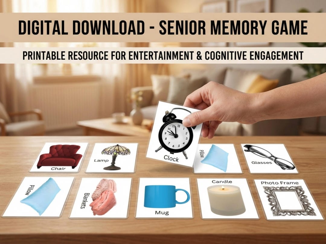 Visual Memory Game Cards, Picture Recall, Brain Training (printable PDF ...