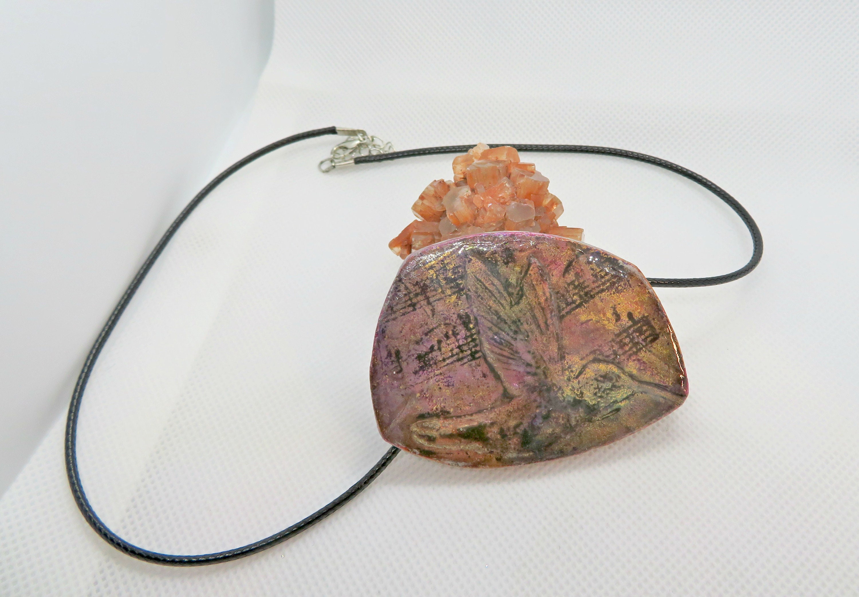 Colibri Focal Pendant Necklace, Gift for Her, Fancy Necklace, Polymer ...