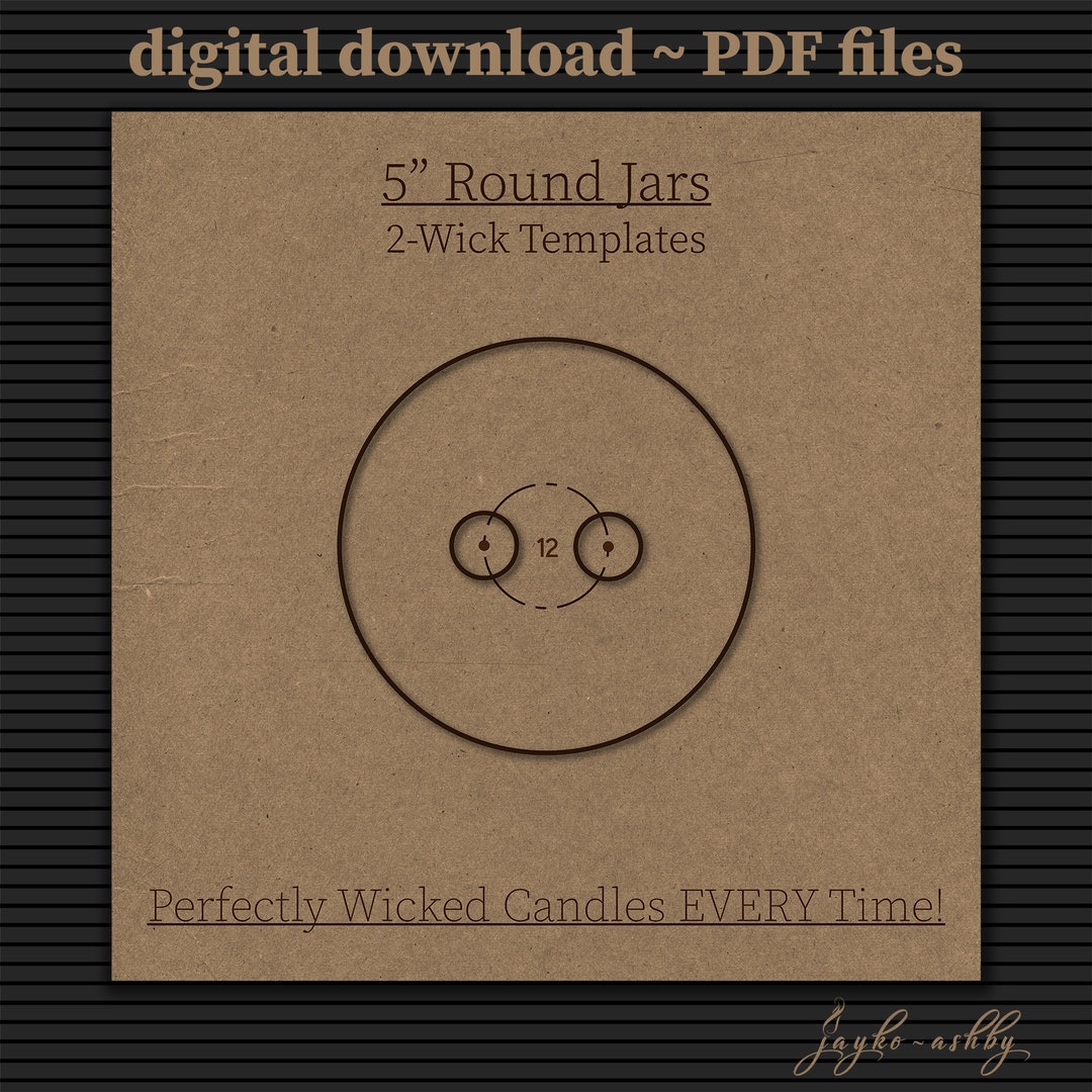 5" Round, 2-wick | Candle Wick Centering Template | Candle Making ...
