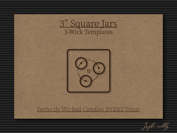 3 Square 3-wick Candle Wick Centering Template | Etsy
