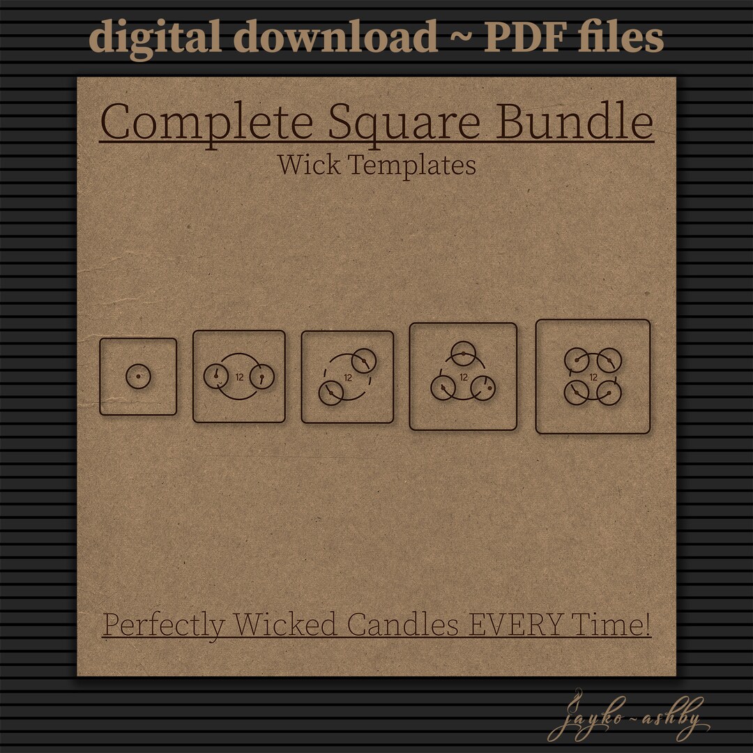 Wick Centering Template Bundle | Square Candle Jar | Candle Making ...