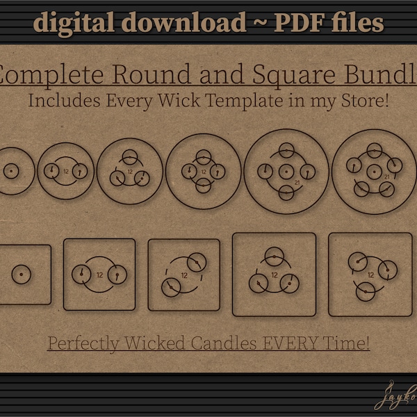 Candle Wick Placement Template - Etsy