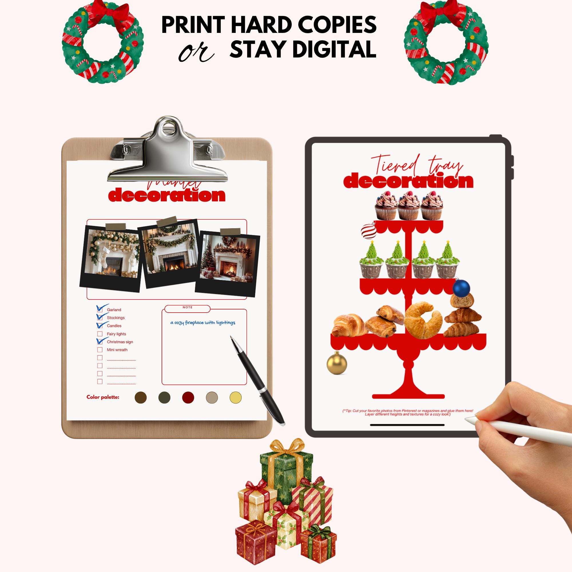 Christmas Decoration Planner Printable: Festive Red Holiday Season ...